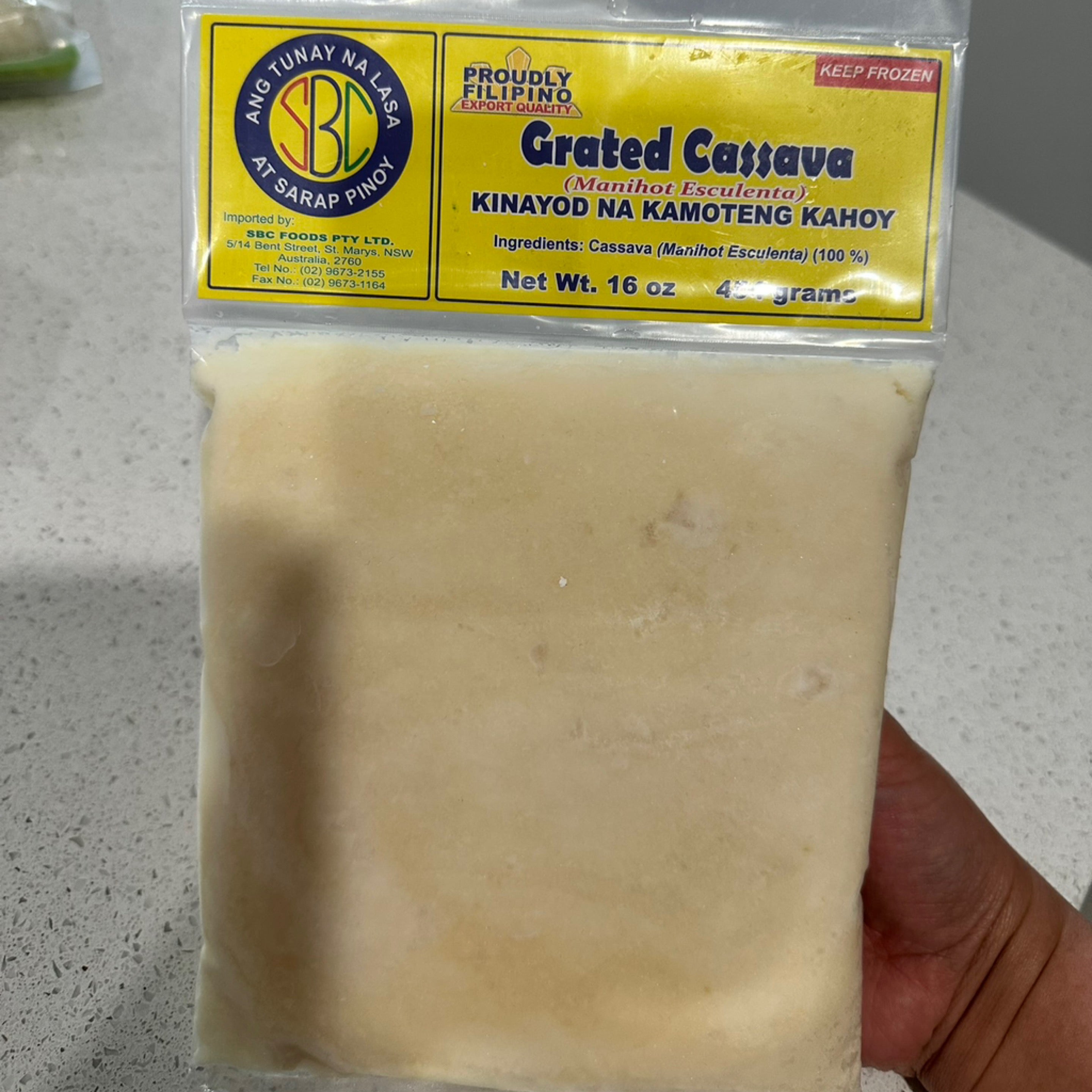 Frozen grated cassava Pagasa 454g | Pinoy Suki Mart